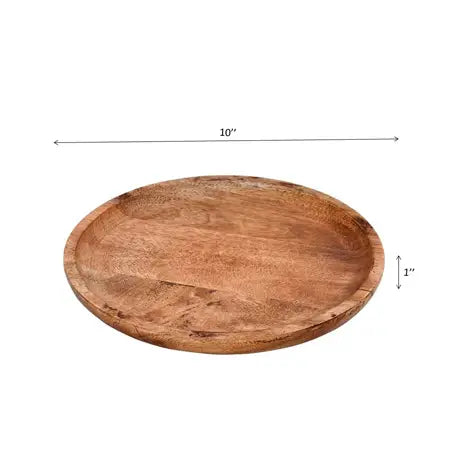 Natural Wood Round Tray – White Rabbit Restorations